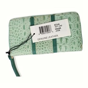 Madi Claire | Bags | Green Madi Claire Textured Genuine Leather Wallet ...